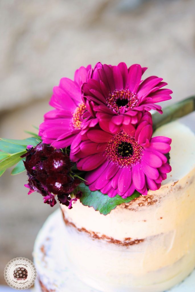 Gerbera Wedding Naked Cake - Tarta de Boda - Mericakes - Cake Designer