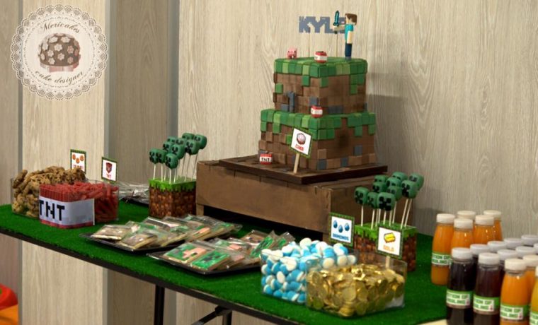 mesa-dulce-minecraft-dessert-table-candy-bar-barcelona-birthday-cake ...